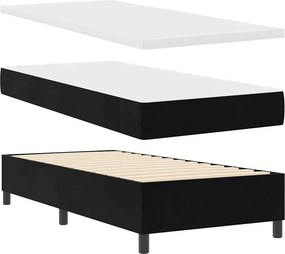 Postel s boxspringem s čelo Černá 80 x 200 cm samet 3341980