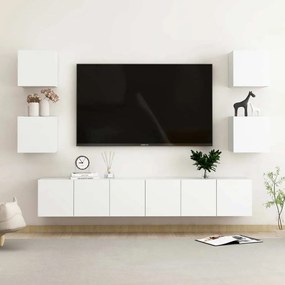 vidaXL 7dílný set TV skříněk kompozitní dřevo [3079291] Barva: Bílá