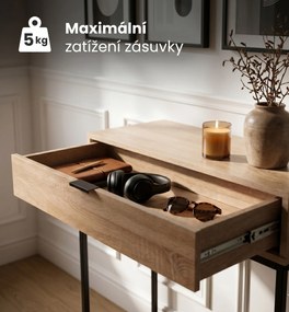 Konzolový stolek Modena 80 cm černý/dub Sonoma