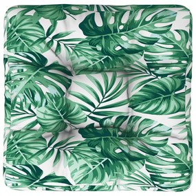 Poduška Na Palety Vzor Listů 60 X 61,5 X 10 Cm Textil