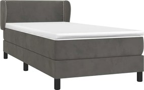 Box spring postel s matrací tmavě šedá 90x190 cm samet 3127404