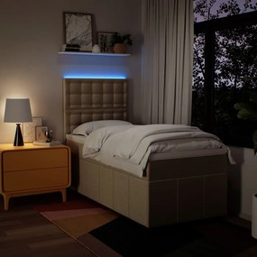 Box spring postel s matrací krémová 90x200 cm textil 3293870