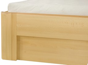 Drewmax LK111 BOX 140x200 cm dřevěná postel masiv buk dvojlůžko