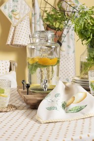 Bavlněná kuchyňská utěrka s citrony a puntíky Lemons & Leafs - 50*85 cm