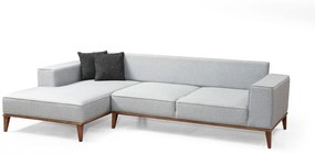 Designová rohová sedačka Tarika 288 cm světle šedá - levá