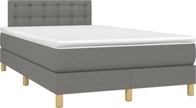 Box spring postel s matrací a LED tmavě šedá 120x190 cm textil 3270117