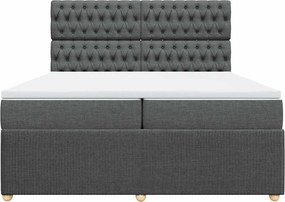 Box spring postel s matrací tmavě šedá 200x200 cm textil 3294471