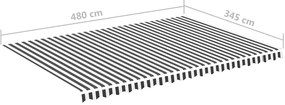 vidaXL Marketos Náhradní plachta na markýzu antracitovo-bílá 5 x 3,5 m