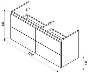 Jika Mio Skříňka pod dvojumyvadlo 130 cm, jasan H40J7184013421