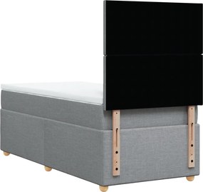 Box spring postel s matrací světle šedý 100 x 200 cm textil 3291184