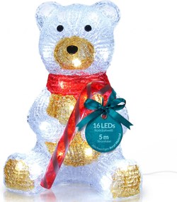 LED akryl figurka Vánoce Teddy sedící