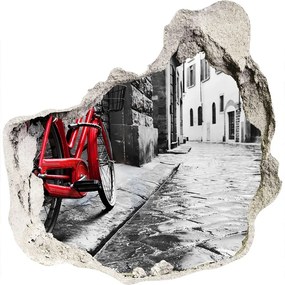 Wallmuralia Díra 3D foto tapeta nálepka Červené kolo 75x75 cm