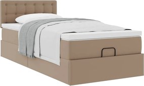 Osmanský postel s matrací cappuccino 90x190cm umělá kůže 3311282
