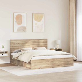 Rám postele s čelo Sonoma 200 x 200 cm Masivní borové dřevo 3409311