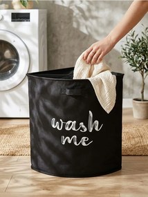 Sinsay - Koš na prádlo s nápisem WASH TIME - černá
