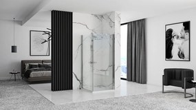 Rea Maxim, čtvercový sprchový kout s 1-křídlými dveřmi 90 (dveře) x 90 (stěna) cm, pravá verze, 6mm čiré sklo, chromový profil, REA-K0267