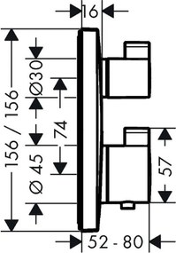 Hansgrohe Ecostat Square Termostatická baterie pro 2 vývody, leštěné zlato 15714990