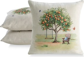 GOBELÍNOVÝ DEKORAČNÍ POVLAK NA POLŠTÁŘ NATURAL2 45X45 CM VZOROVANÝ