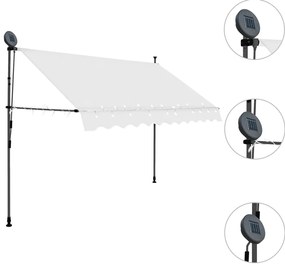 vidaXL Marketos Ručně zatahovací markýza s LED světlem 250 cm krémová