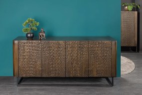 Luxusní komoda z masivu Croco Mango hnědá 177cm