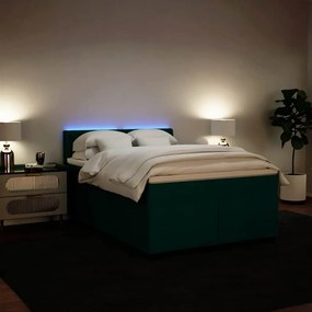 Box spring postel s matrací tmavě zelená 160x200 cm samet 3288663