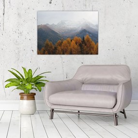 Skleněný obraz - Výhled na hřebeny hor (70x50 cm)