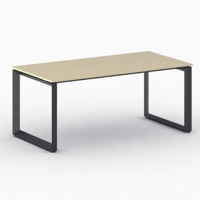 Kancelářský stůl PRIMO INSPIRE, černá podnož, 1800 x 900 mm, bříza