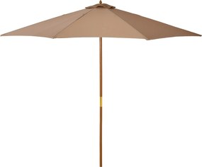 Outsunny slunečník dřevo 300 cm dřevěný slunečník zahradní slunečník balkonový slunečník bambus khaki | Aosom