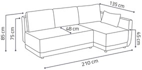Rohová sedací souprava Nestor Premium pravá hnědá