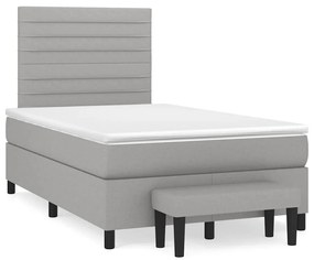 Box spring postel s matrací světle šedá 120x190 cm textil 3270362