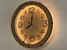 Li-Go "Velké číslice" světelné hodiny s powerbankou a pohybovým čidlem/dub velikost svítidla/hodin: 31 cm