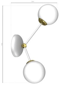 Nástěnné svítidlo JOY 2xE14/40W/230V bílá/zlatá