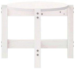 Konferenční stolek bílý 87 x 48 x 35 cm masivní borové dřevo - Default Title
