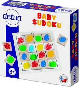DETOA Baby sudoku / Dřevěná logická hra / 25 dílků / od 3 let