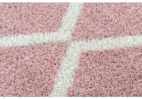 koberec TROIK A0010, růžovo bílá střapce, Maroko Shaggy velikost 120x170 cm | krásné koberce cz