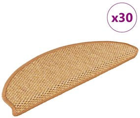 Samolepicí rohože na schody Sisal-Look 30 ks 65x21x4 cm Sisal 3365877