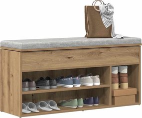 vidaXL Botník 102x30,5x45 cm kompozitní dřevo [859140] Barva: dub artisan