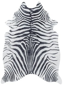 Ayyildiz, Kusový koberec Etosha 4111 black (tvar kožešiny), 150x200 tvar kožešiny, černobílá, chodba / předsíň