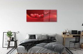 akrylový obraz Červené srdce pozadí 120x60 cm