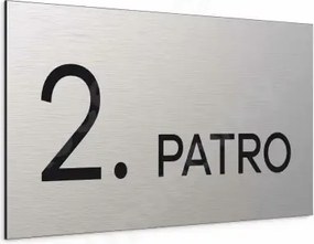 ACCEPT Označení podlaží "2. PATRO" - stříbrná tabulka - černý popis