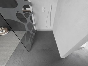 Mexen Kioto L, sprchová zástěna Walk-In 100 x 200 cm, 8mm čiré sklo bílý vzor, ​​bílý profil, 800-100-103-20-97