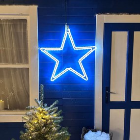 Easy Fix 2D LED světelná hvězda VI., Ø 70 cm, ledově bílá, závěsná, 180 diod, IP67, hliník