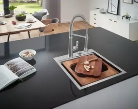 Grohe - Dřezová baterie s flexibilním ramenem, supersteel