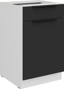 ARIA bc | dolní skříňka 50 D 1F 1S policová se zásuvkou | 50 cm | PREMIUM BOX | bílá/černá