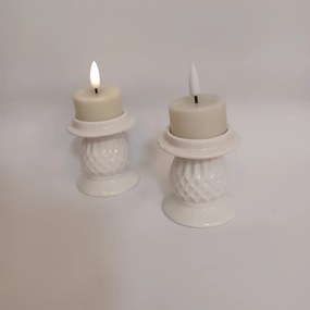 Vánoční svícen na stůl keramický, 7 × 7 × 6,5 cm