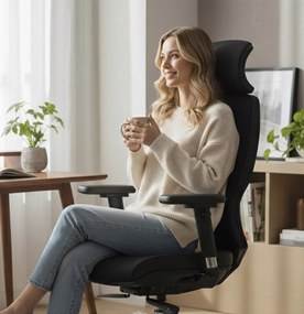 Ergonomická kancelářská židle MOSH Elite H – černá