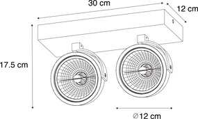 Designové bodové světlo tmavě bronzové 2-světlo otočné a naklápěcí - Go