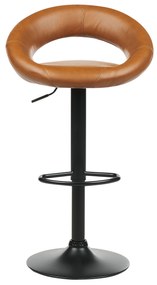 Sada 2 barových stoliček z umělé kůže hnědé PEORIA II Beliani