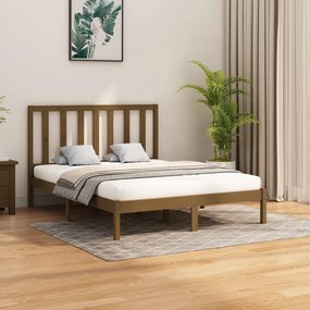 Rám postele medově hnědý masivní dřevo 150 x 200 cm King Size,  3106776