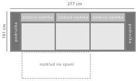 Pohovka BOLZANO | 277 cm | rozkládací + bez úložného prostoru | VÝBĚR TKANIN